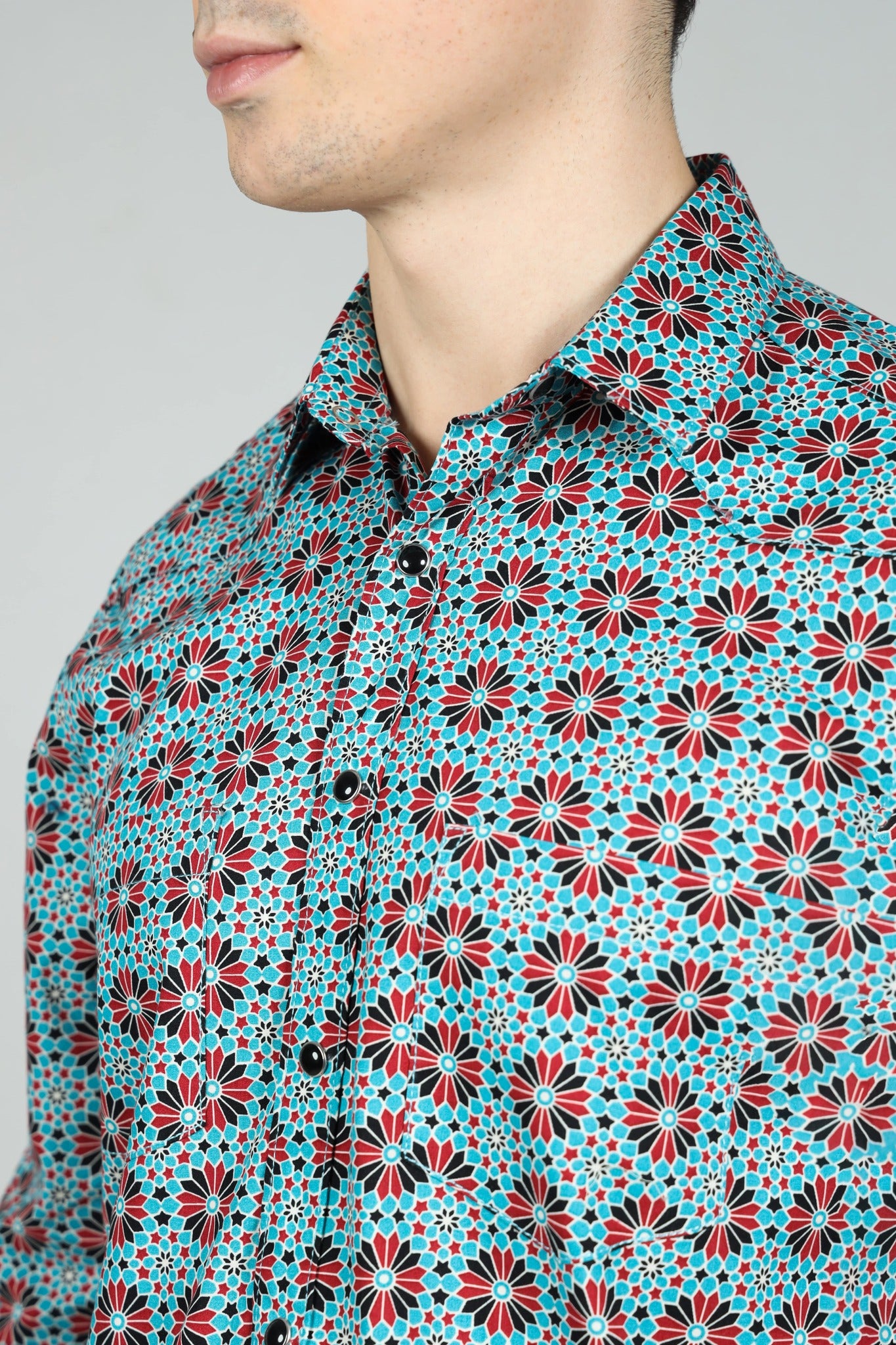 Buy Green Men's Western Shirt in Printed Cotton online in India | OZMOD