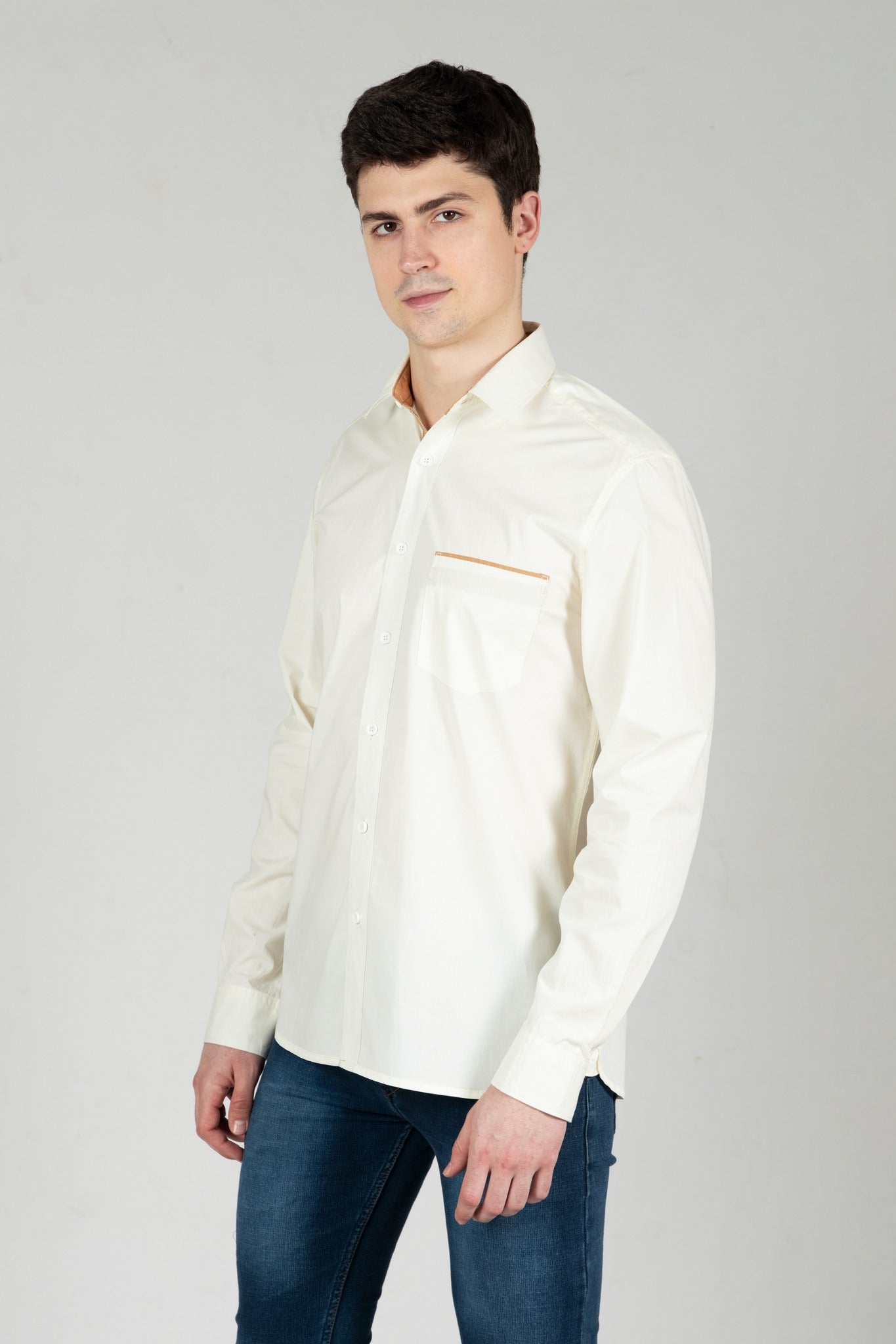 Buy Off White Contrast Men Shirt online in India – OZMOD