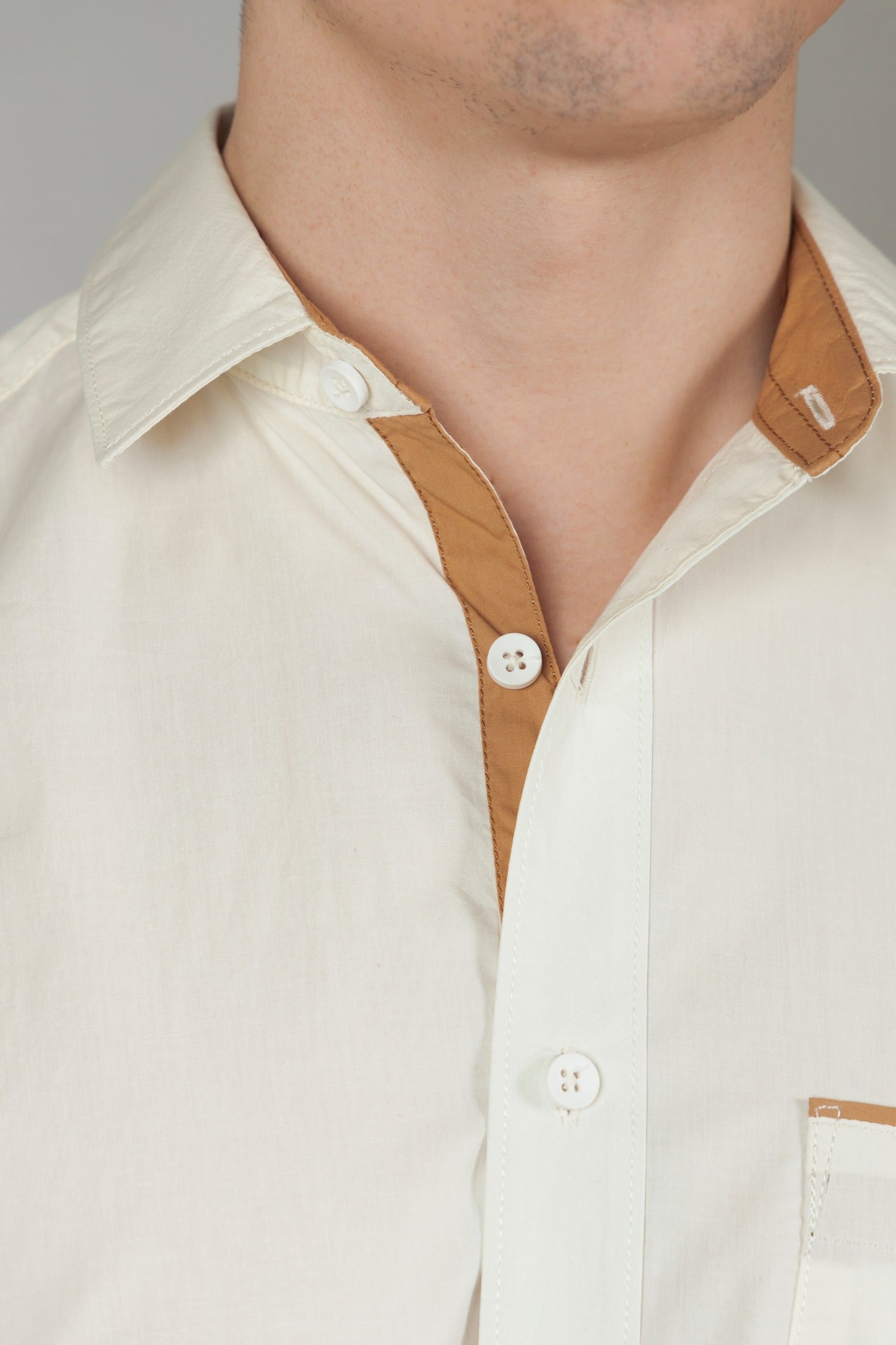 Buy Off White Contrast Men Shirt online in India – OZMOD
