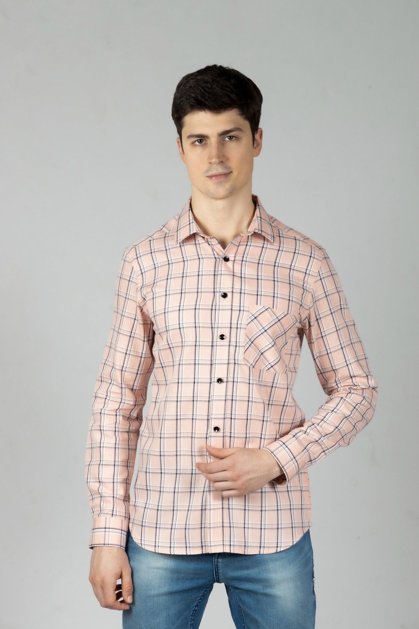 Buy Pink Checks Men Shirt online in India | OZMOD